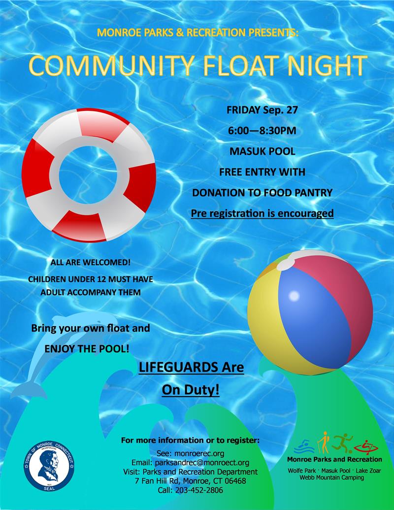 Monroe Parks and Recreation Department: Community Float Night @ Masuk ...